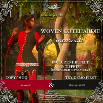 Second Life Marketplace - Grasshopper St Woven Cotehardie - Incarnate